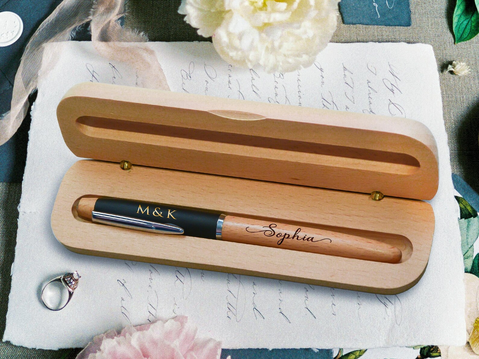 Personalised Wooden Pen Ballpoint & Box Set With Cartoon Character ...