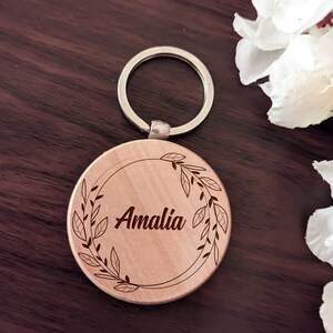Pet Portrait Key Chain Custom Pet Photo Name Engraved Key Ring Pet ...