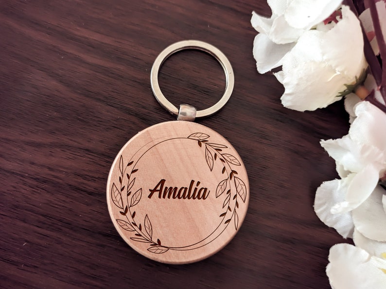 Pet Portrait Key Chain Custom Pet Photo Name Engraved Key Ring - Etsy