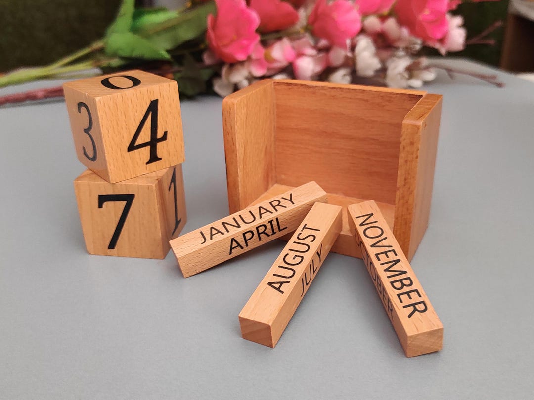 Personalized Wooden Calendar Block Set: Milestone Date Cubes - Etsy