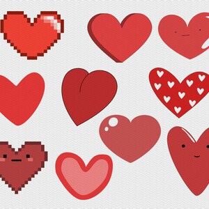 100 Kawaii Hearts Clipart, PNG SVG Format, White and Transparent ...