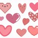 100 Kawaii Hearts Clipart, PNG SVG Format, White and Transparent ...