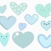 100 Kawaii Hearts Clipart, PNG SVG Format, White and Transparent ...