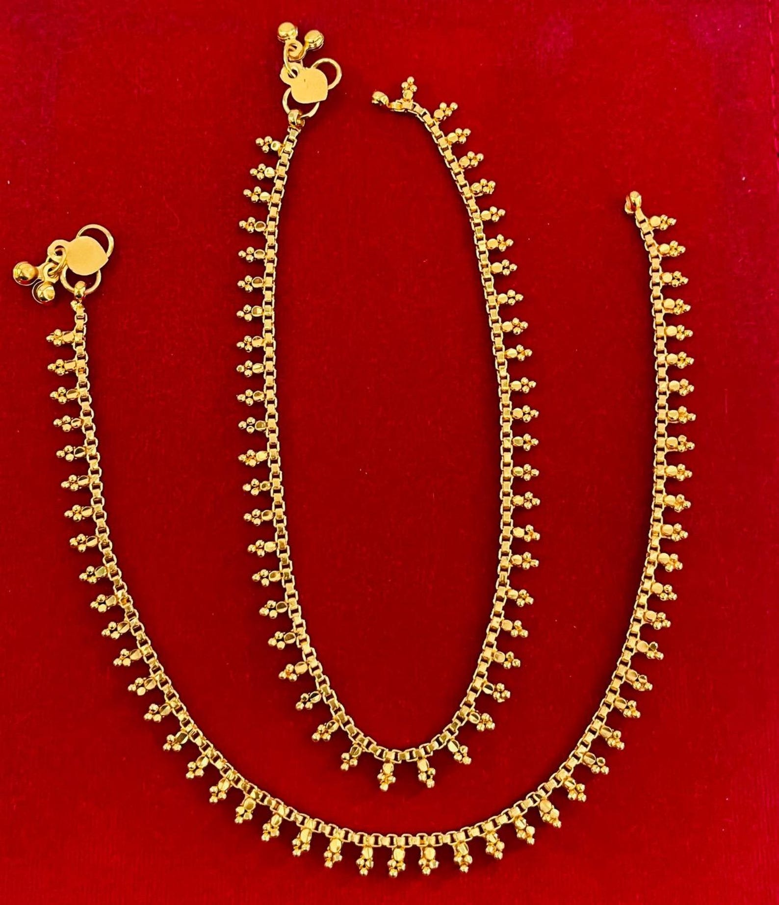 22ct Gold Plated Anklets Chain - Etsy