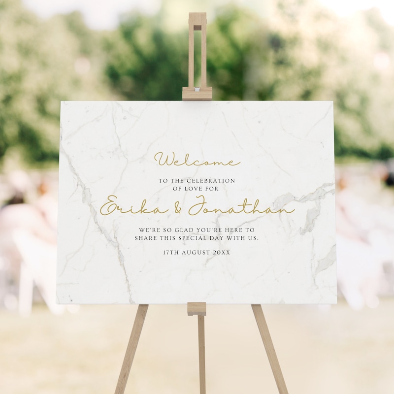 Marble Wedding Sign - Etsy
