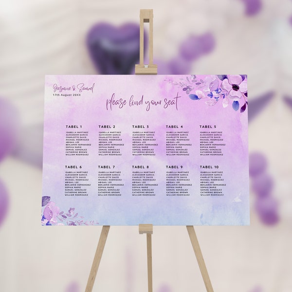 Colorful Seating Chart - Etsy