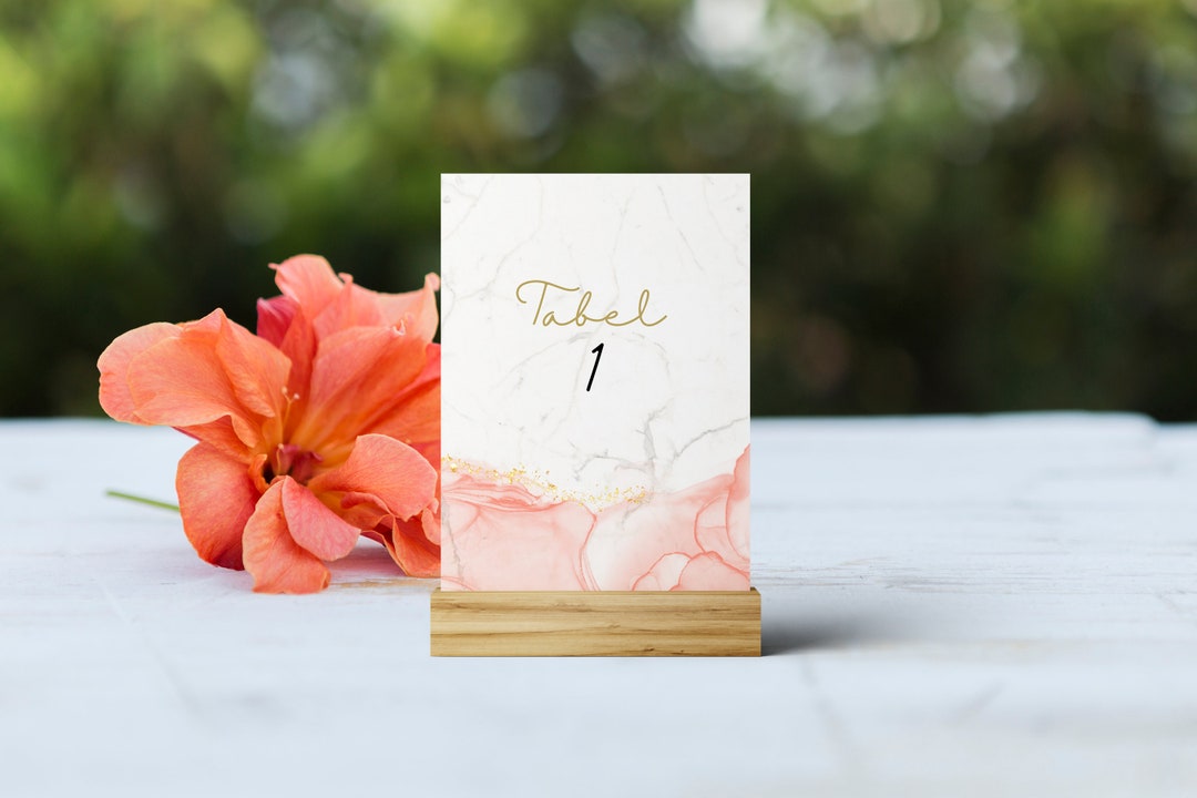 Elegant Pastel Marble Printable Wedding Table Number, Printable Wedding ...