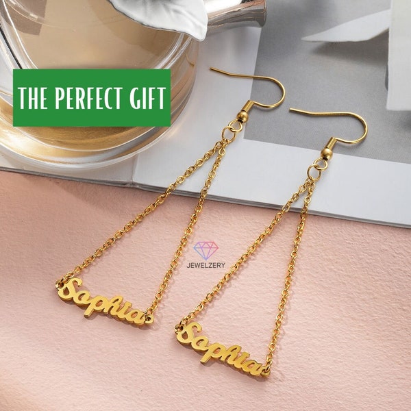 Custom Name Earrings - Etsy