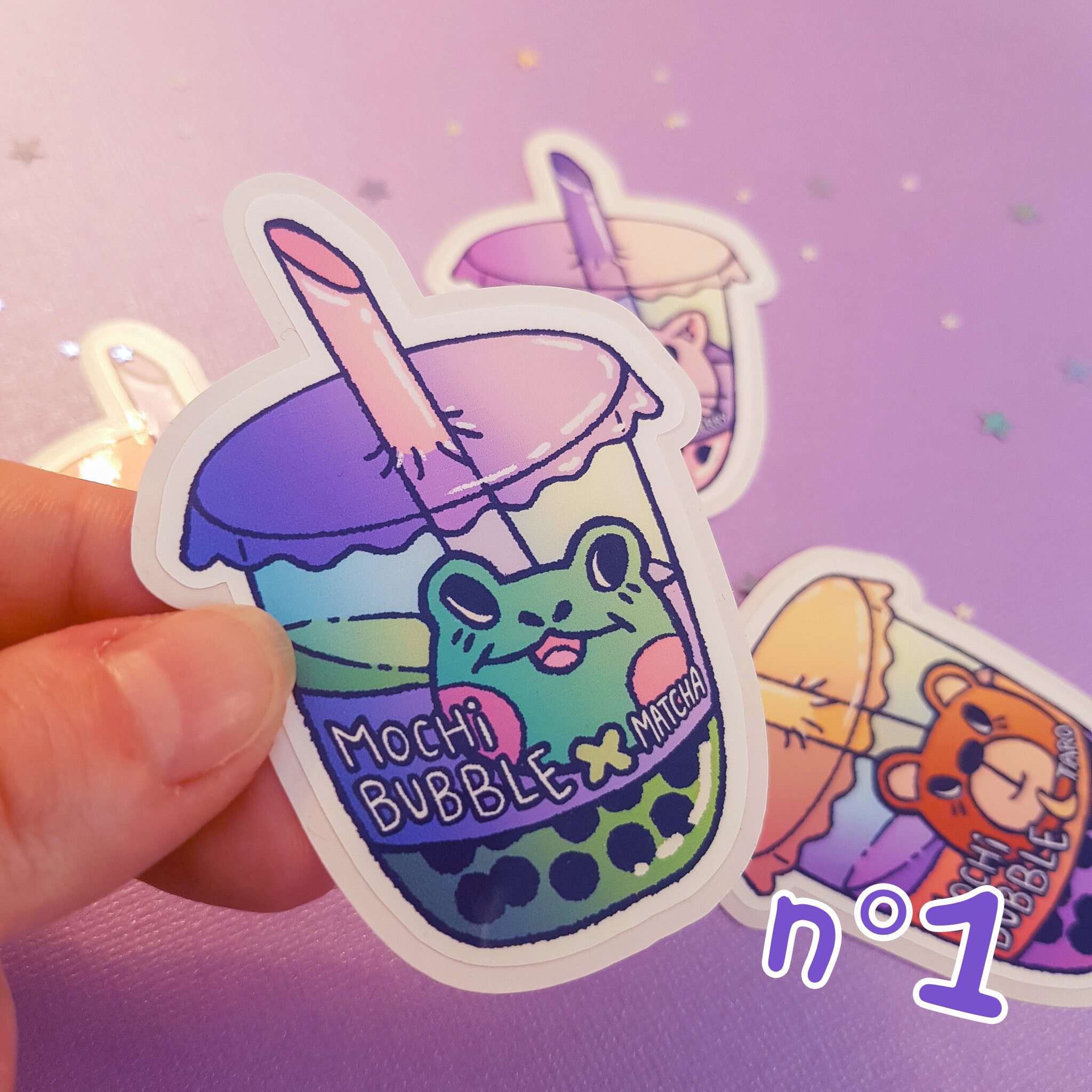 Cute Animal Drink Bubble Tea Individual Waterproof Glossy Sticker Drink ...