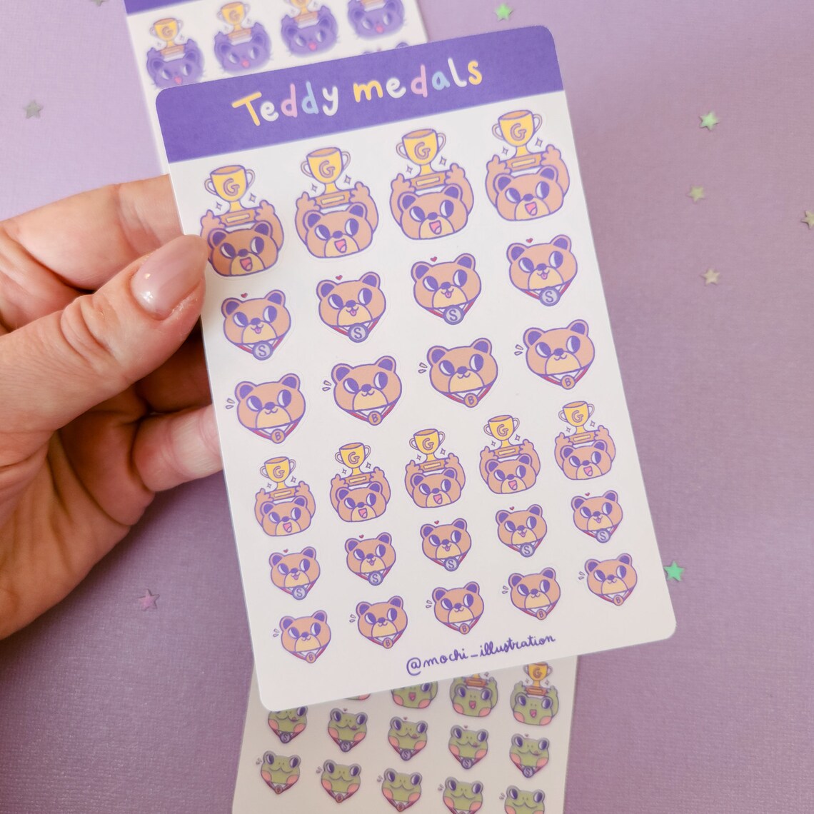 Cute Medals Animals Goals Stickers Sheet Sheet of Stickers Cute ...