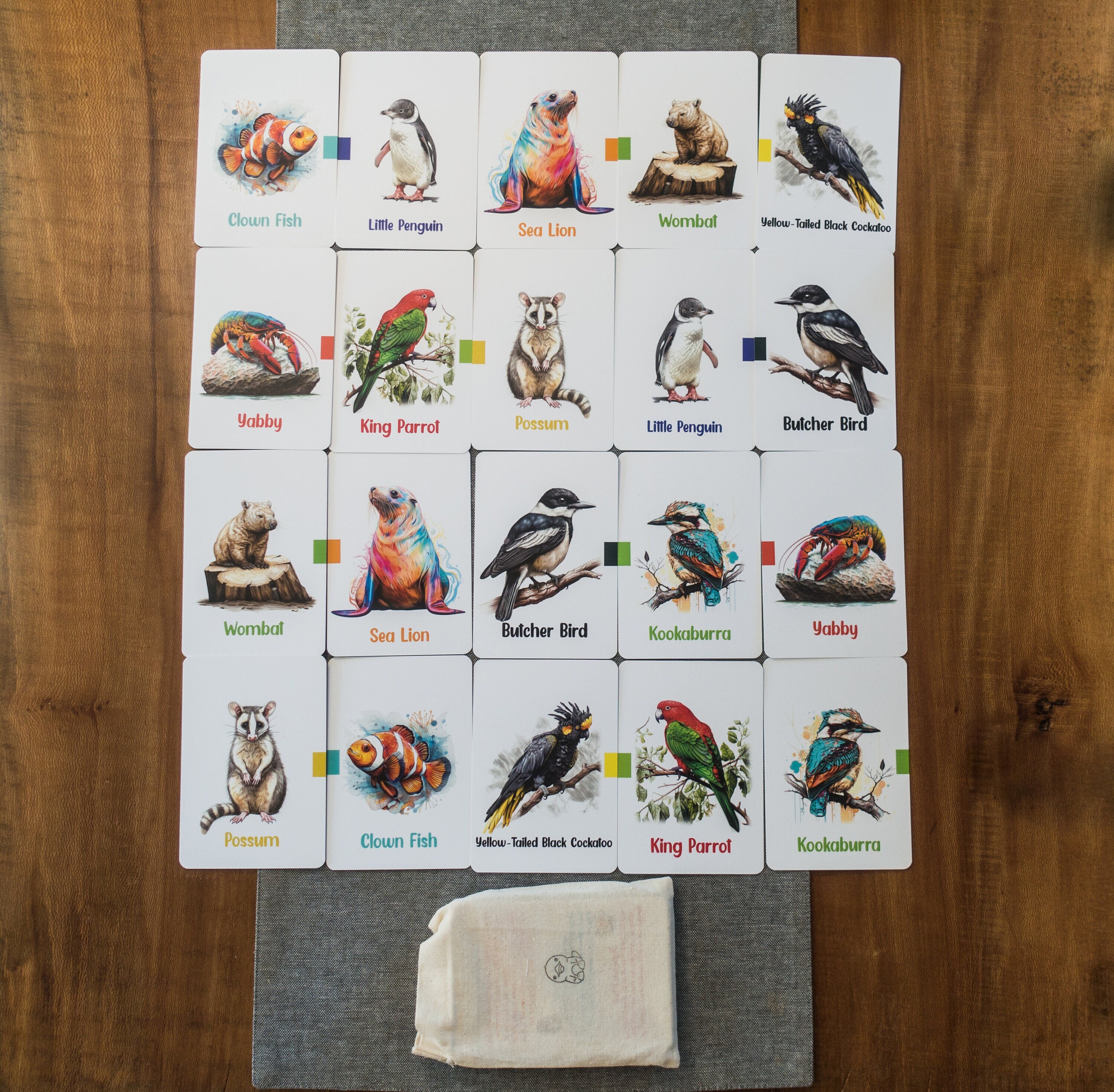 Animal Card Matching Game Australian Animals Montessosi - Etsy