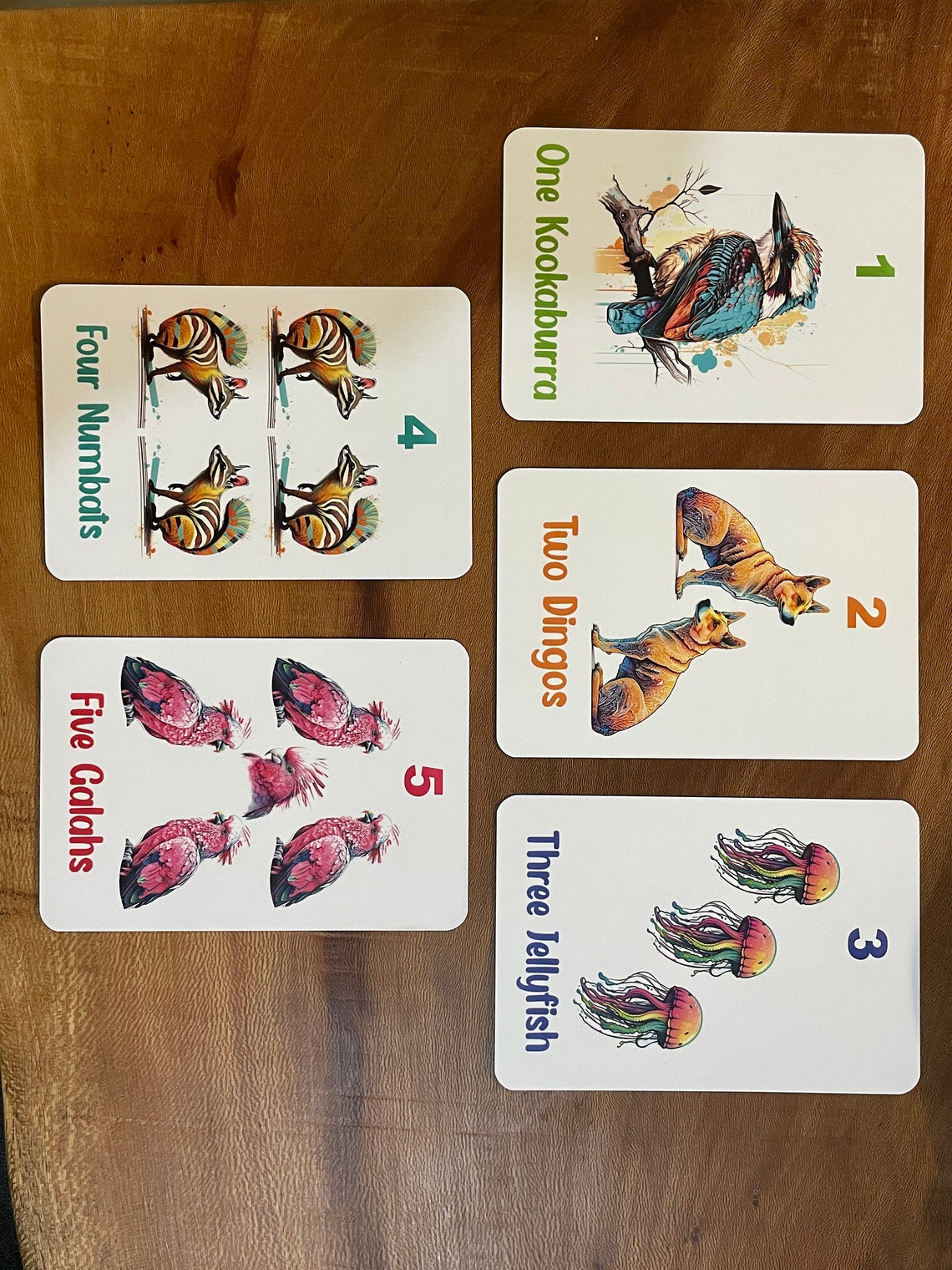 Australian Animal Numeracy Flash Cards for Kids Montessori 123 Numbers ...