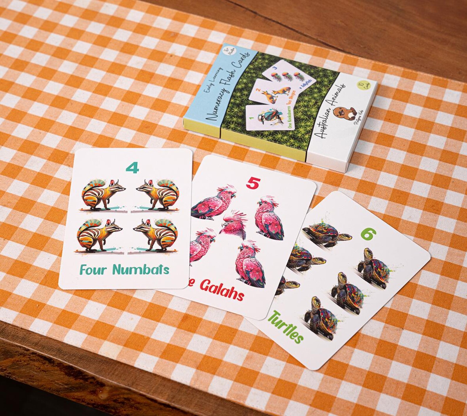 Australian Animal Numeracy Flash Cards for Kids Montessori 123 Numbers ...