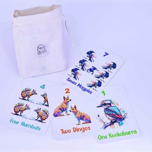Australian Animal Numeracy Flash Cards for Kids Montessori 123 Numbers ...