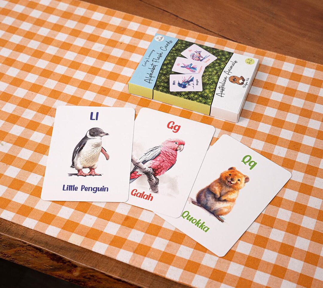 ABC Australian Animal Alphabet Flash Cards for Kids | Early Learning ...