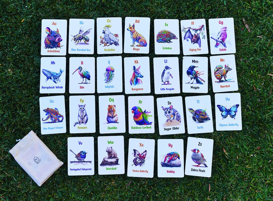ABC Australian Animal Alphabet Flash Cards for Kids Early Learning ...