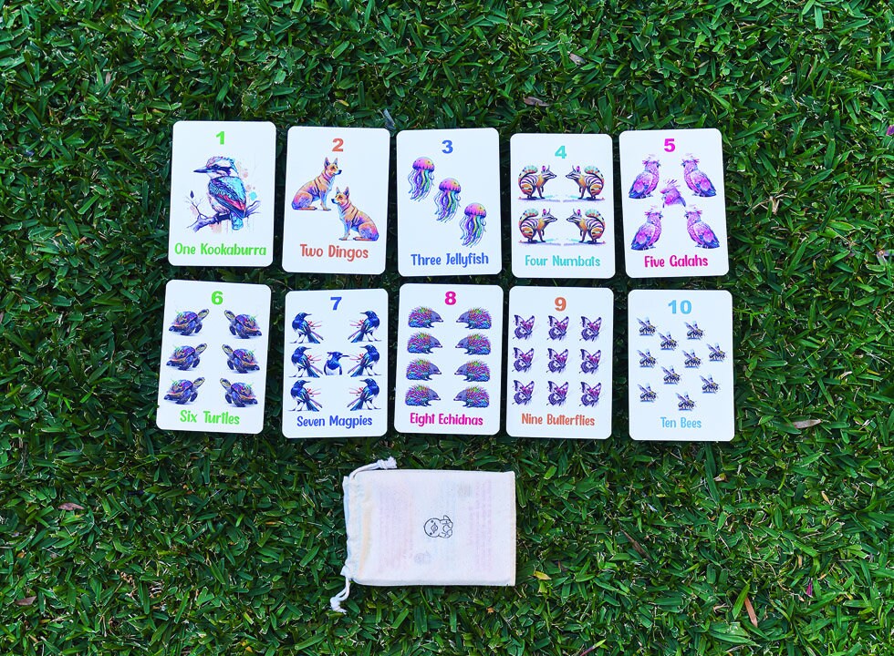 Australian Animal Numeracy Flash Cards for Kids Montessori 123 Numbers ...