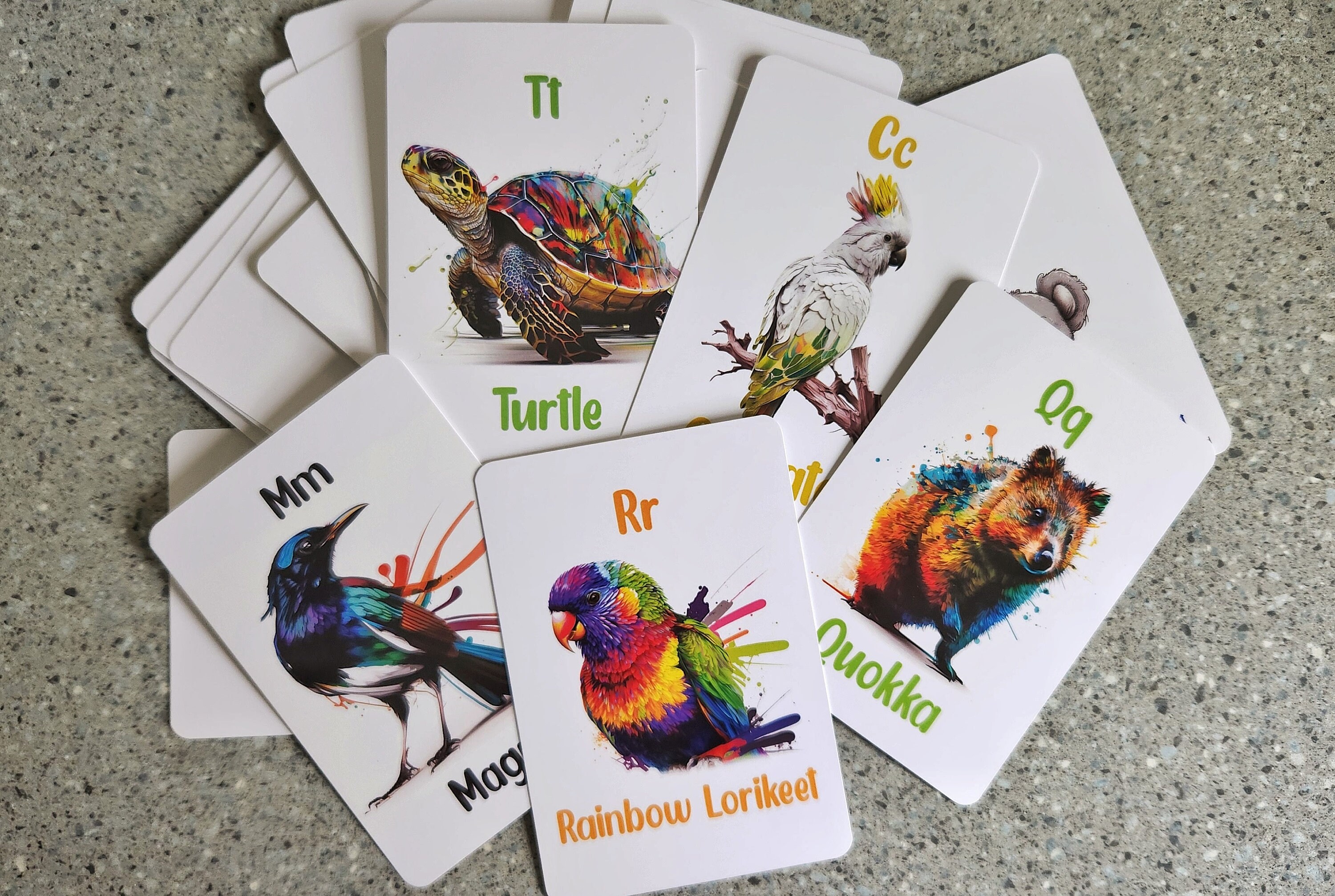 ABC Australian Animal Alphabet Flash Cards for Kids Early - Etsy Australia