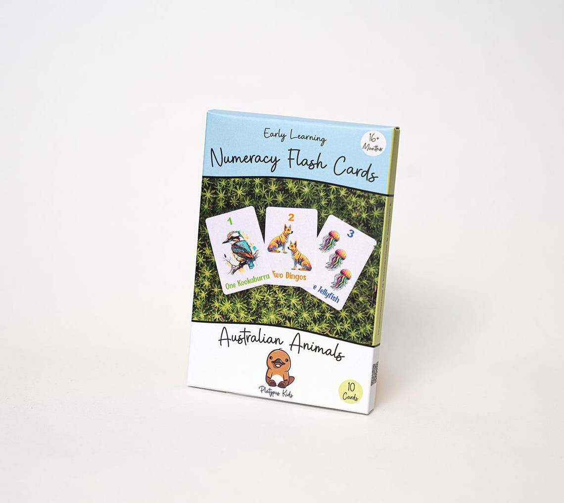 Australian Animal Numeracy Flash Cards for Kids Montessori 123 Numbers ...