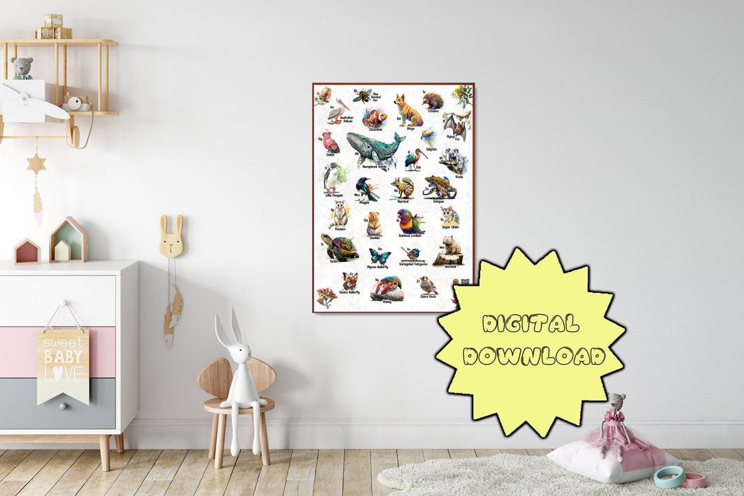 Australian Animal Alphabet Digital Download Early Learning Illustrated ...