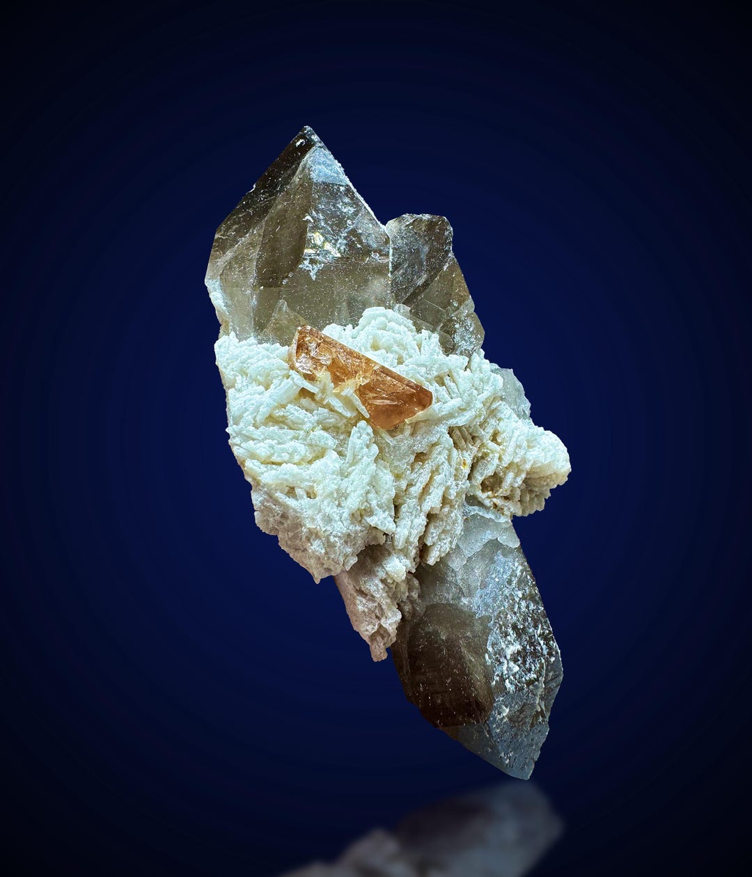 Double Terminated Topaz Crystal Combine Clear Quartz Crystal Specimen ...