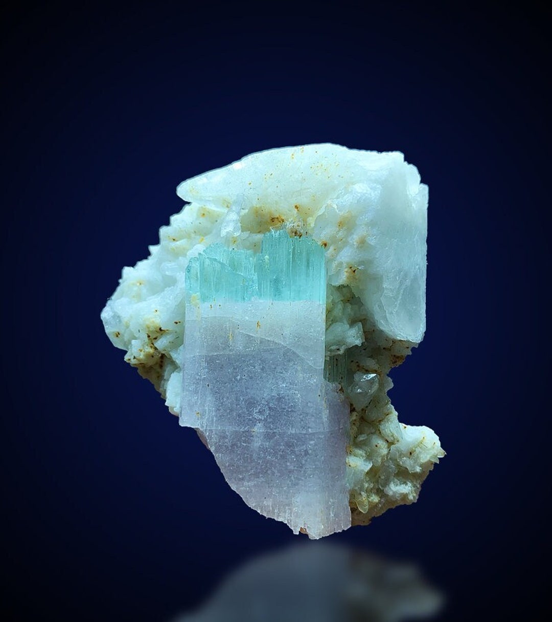 Natural Beryl Aqua Var Morganite Crystal Specimen Combine Quartz, Well ...