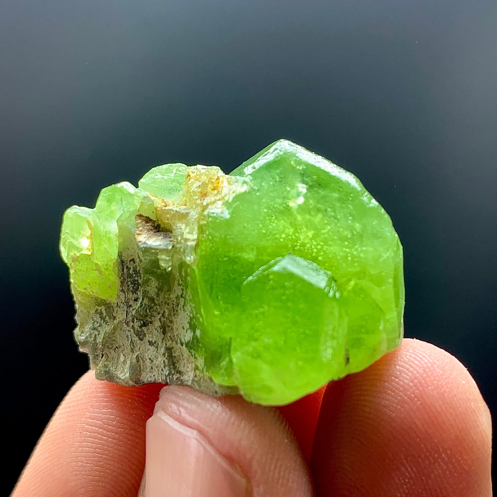Lustrous Green Peridot Cluster Specimen, Well Terminated Peridot, Green ...