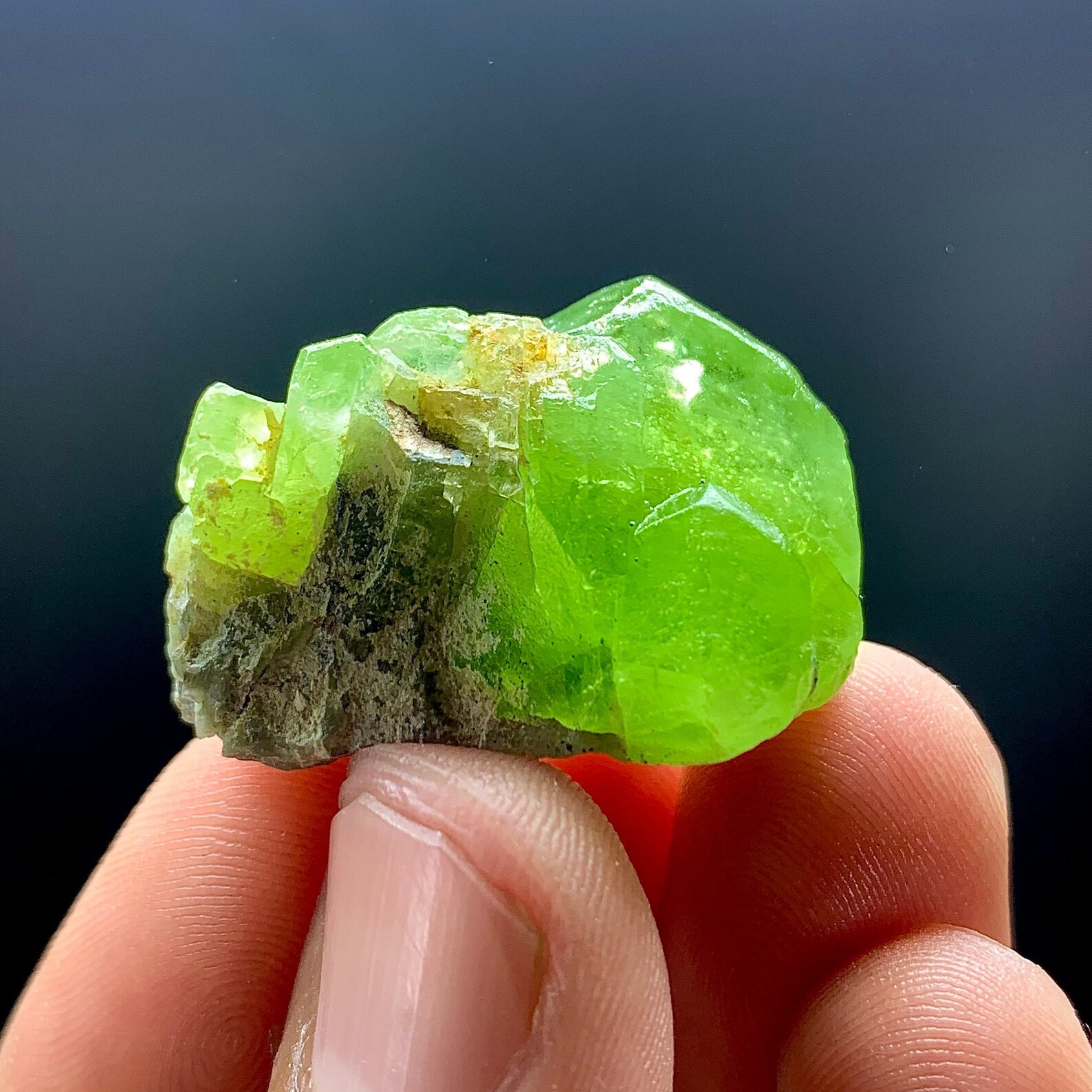 Lustrous Green Peridot Cluster Specimen, Well Terminated Peridot, Green ...