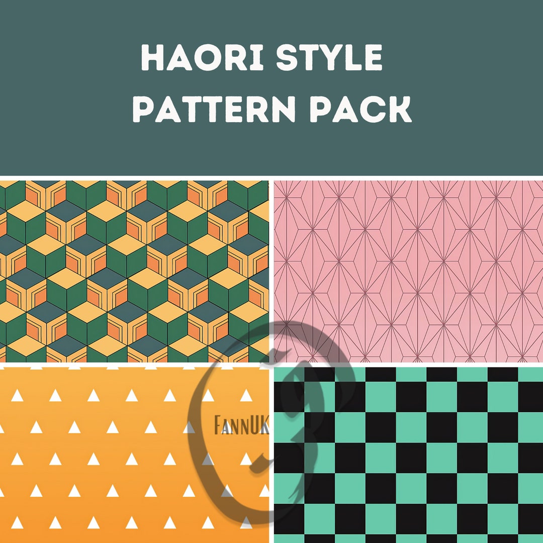 Haori Pattern Digital Paper Japanese Anime Inspired Patterns 4 Designs ...