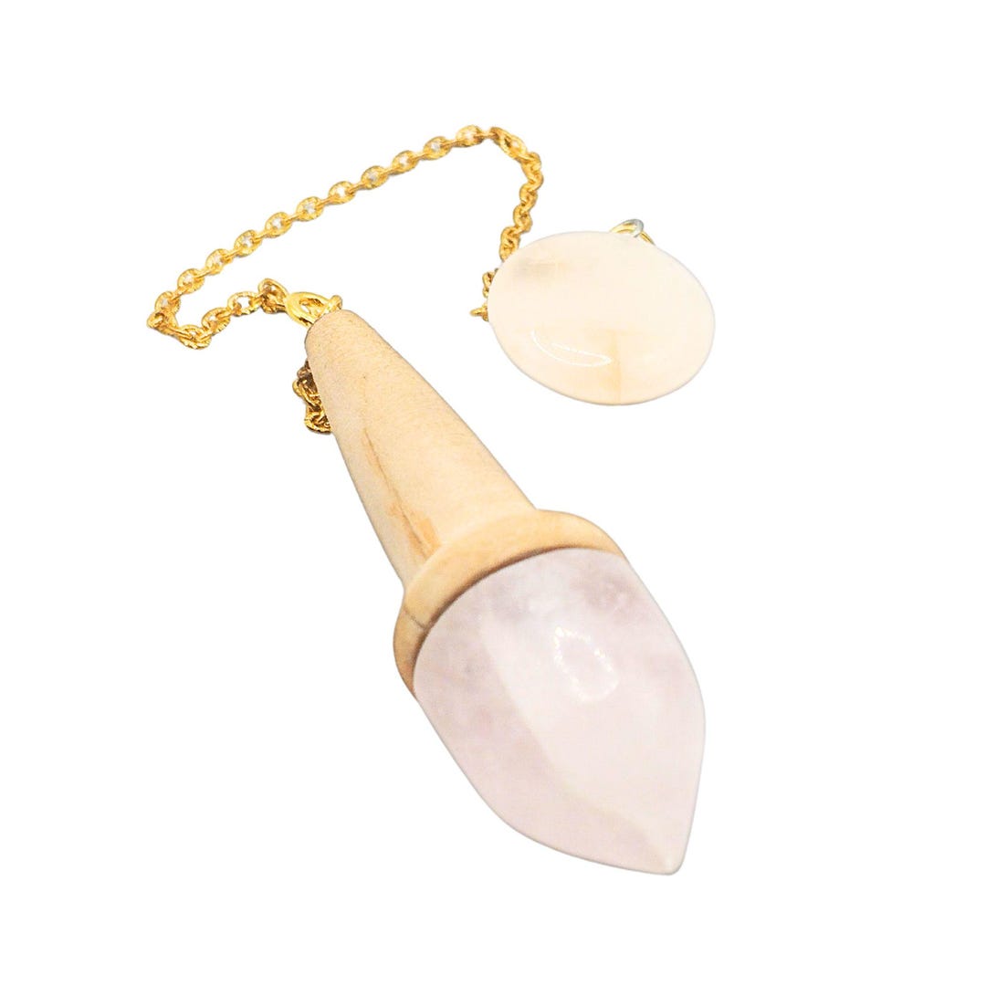 Handcrafted Unique Divining Pendulum - Oak Wood and Rose Quartz - Etsy