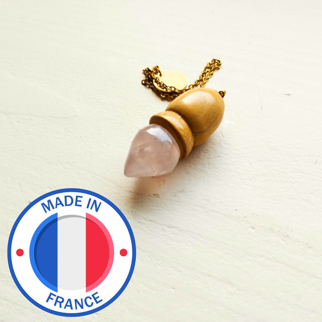 Handcrafted Unique Divining Pendulum Pear Wood and Rose Quartz - Etsy