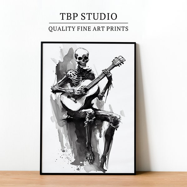 Skeleton With Guitar - Etsy