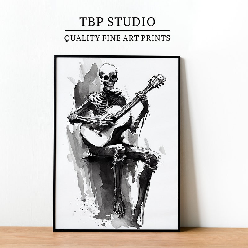 Skeleton With Guitar - Etsy