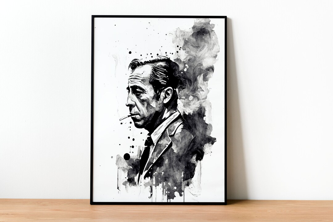 Humphrey Bogart Drawing Minimalist Portrait Home Decor Wall Portrait of ...