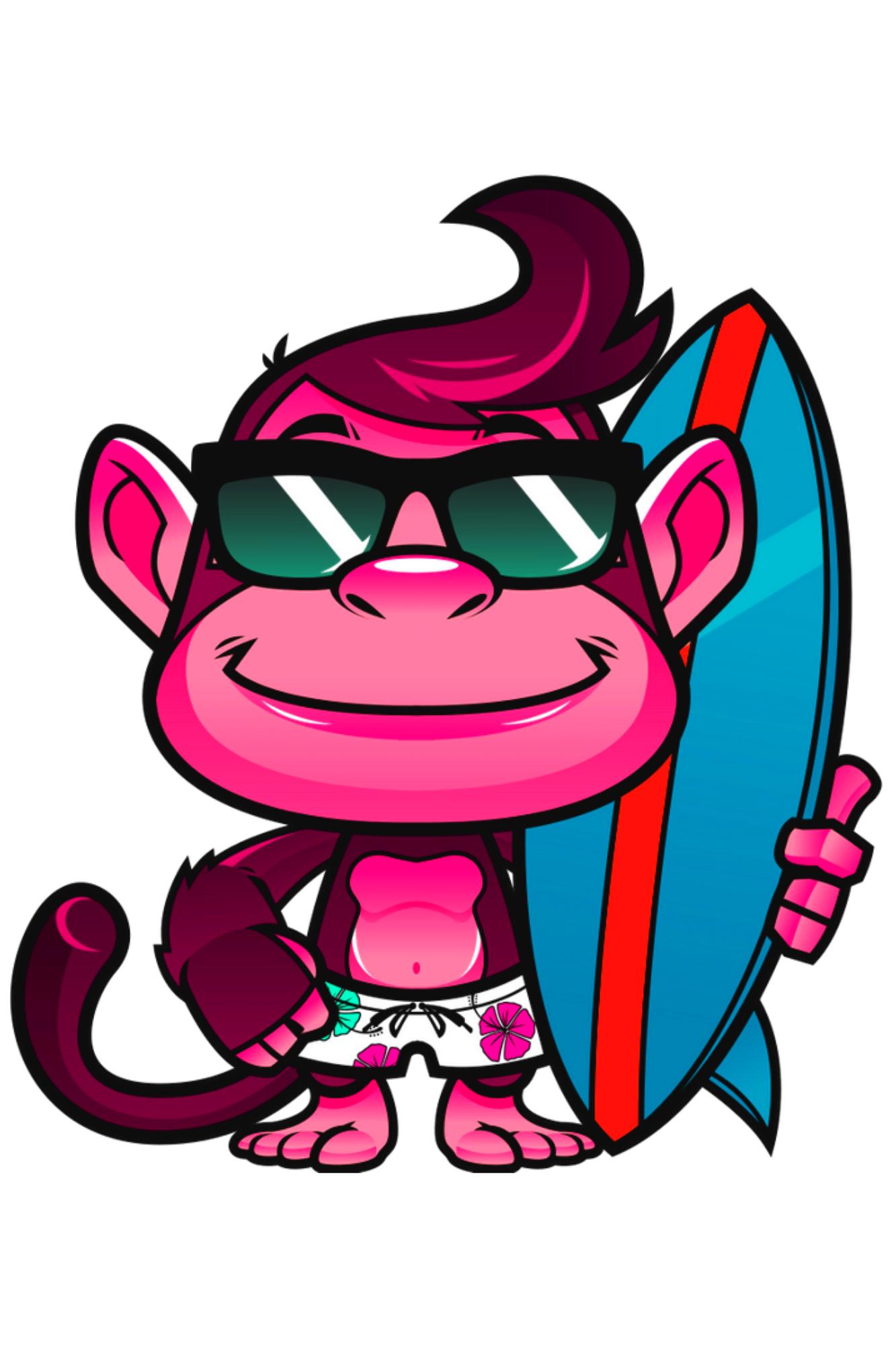 Fun and Colorful Monkey Art 106, Poster 6x9 Inches, Whimsical Animal ...