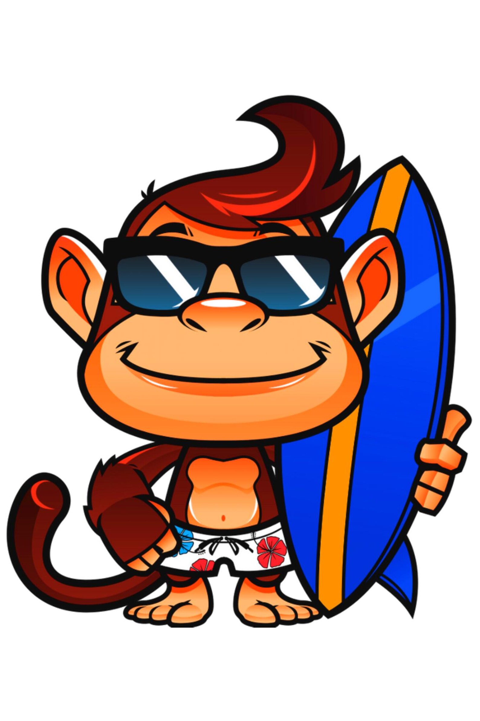 Fun and Colorful Monkey Art 103, Poster 6x9 Inches, Whimsical Animal ...