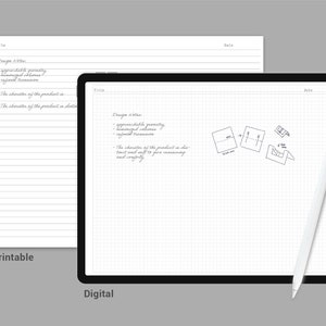 Printable & Digital Note Pages Bundle, Lined/ruled, Grid/squared, Dot ...