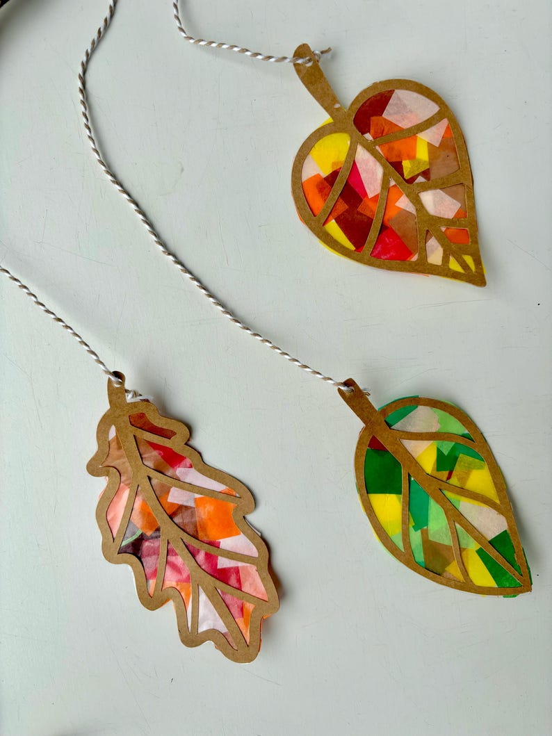 Autumn Leaf Garland | Craft Kits for Kids | Make Your Own Suncatcher ...