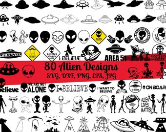 Alien SVG Bundle, Ufo Svg, Aliens Dxf, Ufo Png, Ufo Eps, Aliens Vector ...