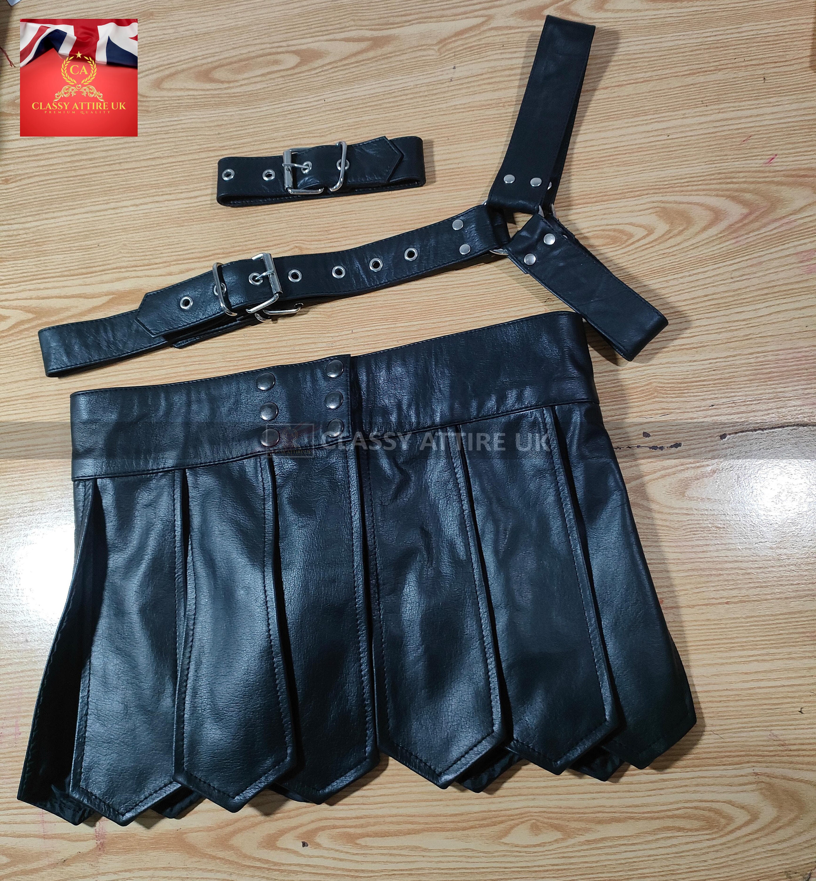 Handmade Leather Gladiator Kilt With Chest Harness: Cosplay Costume - Etsy