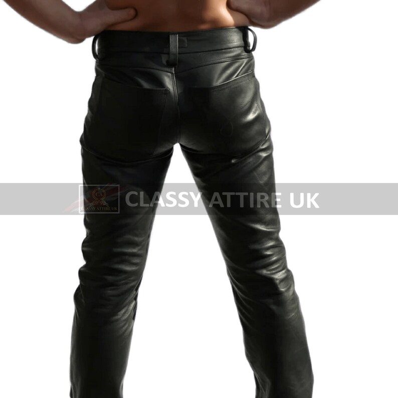 Genuine Sheep Skin Leather Pants Slim Fit Pants Leather Jeans Black ...