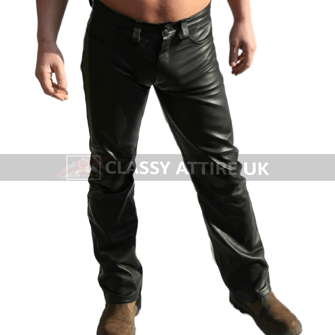 Genuine Sheep Skin Leather Pants Slim Fit Pants Leather Jeans Black ...