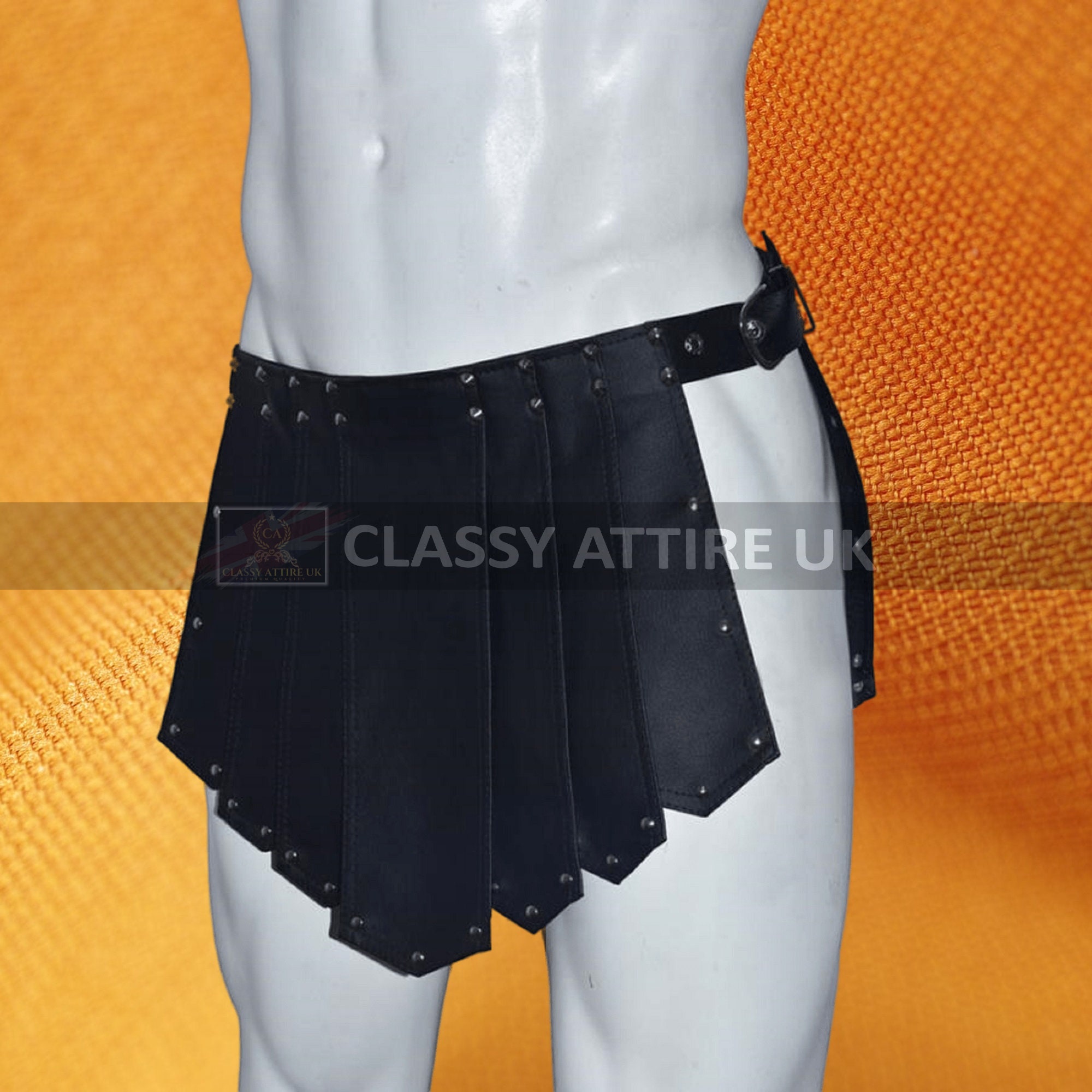 Kilt Pride Kilt Fetish Wear BDSM Lingeire Gladiator Kilt Gift for Men Handmade Genuine Leather ...
