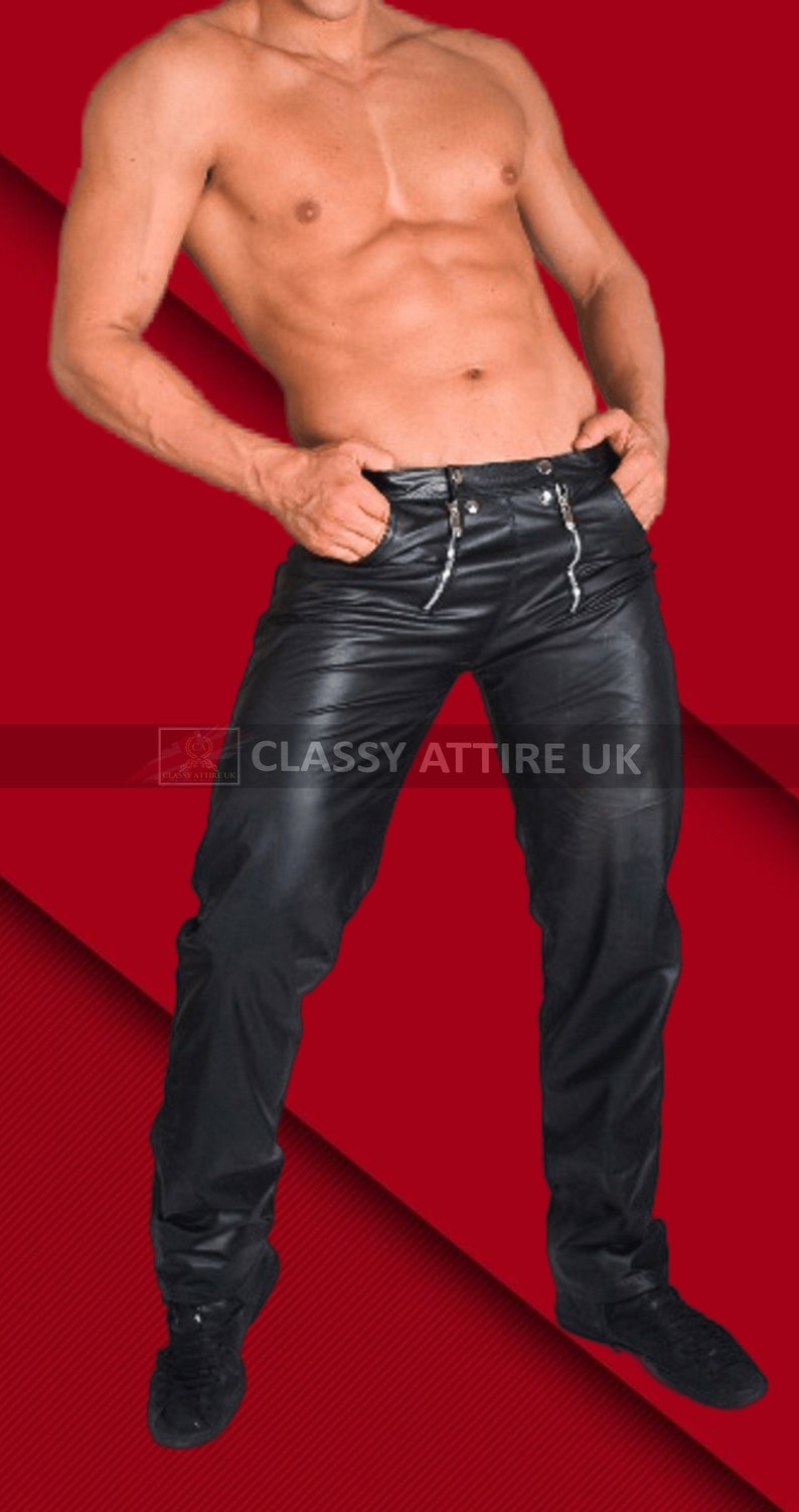 Genuine Sheep Skin Leather Pants Leather Jeans Black Party Pants Gift ...