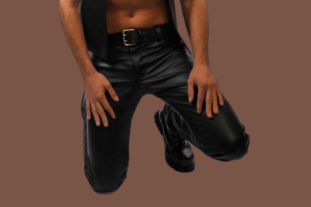 Genuine Sheep Skin Leather Pants Slim Fit Pants Leather Jeans Black ...