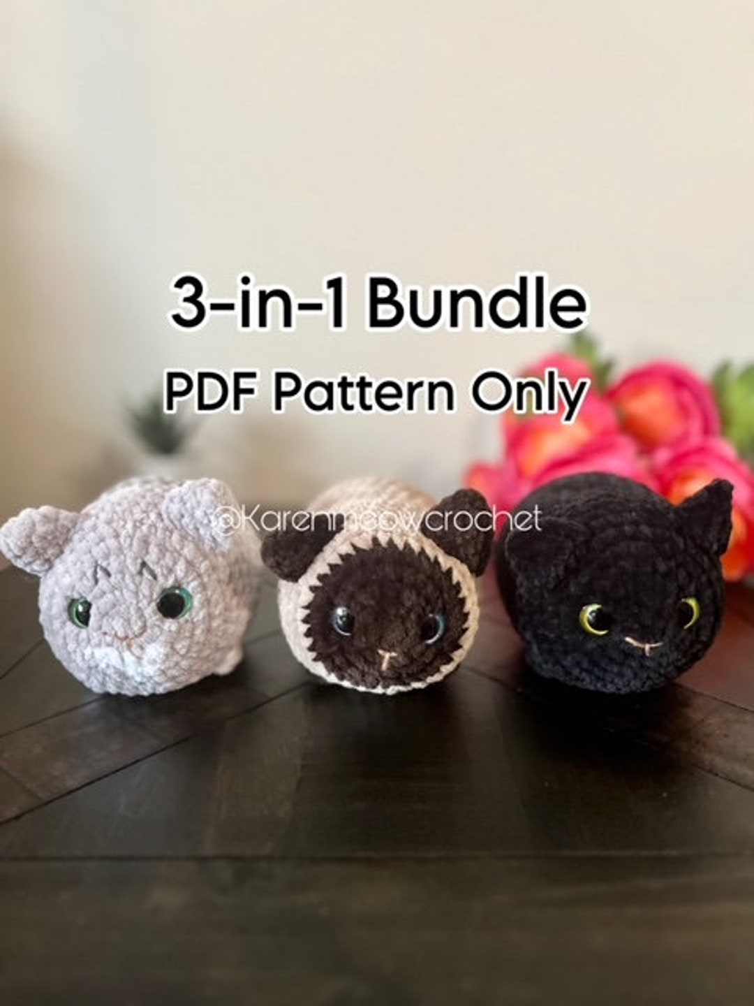 Cat Crochet Pattern, Cat Loaf Crochet Pattern, Crochet Cat, Siamese Cat ...