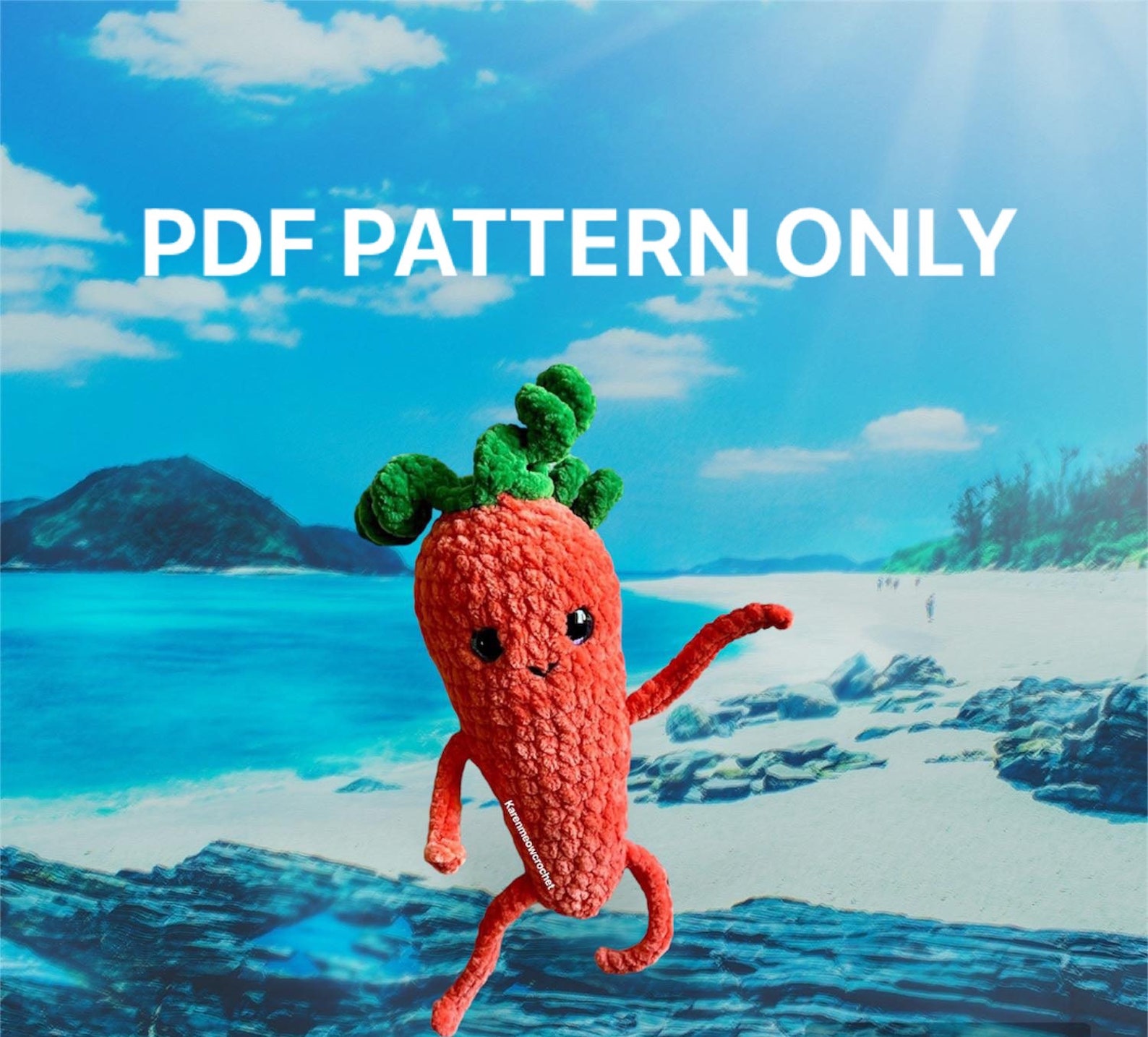 Carrot Crochet Pattern, No Sew Carrot Pattern, Carrot Pattern, Carrot ...