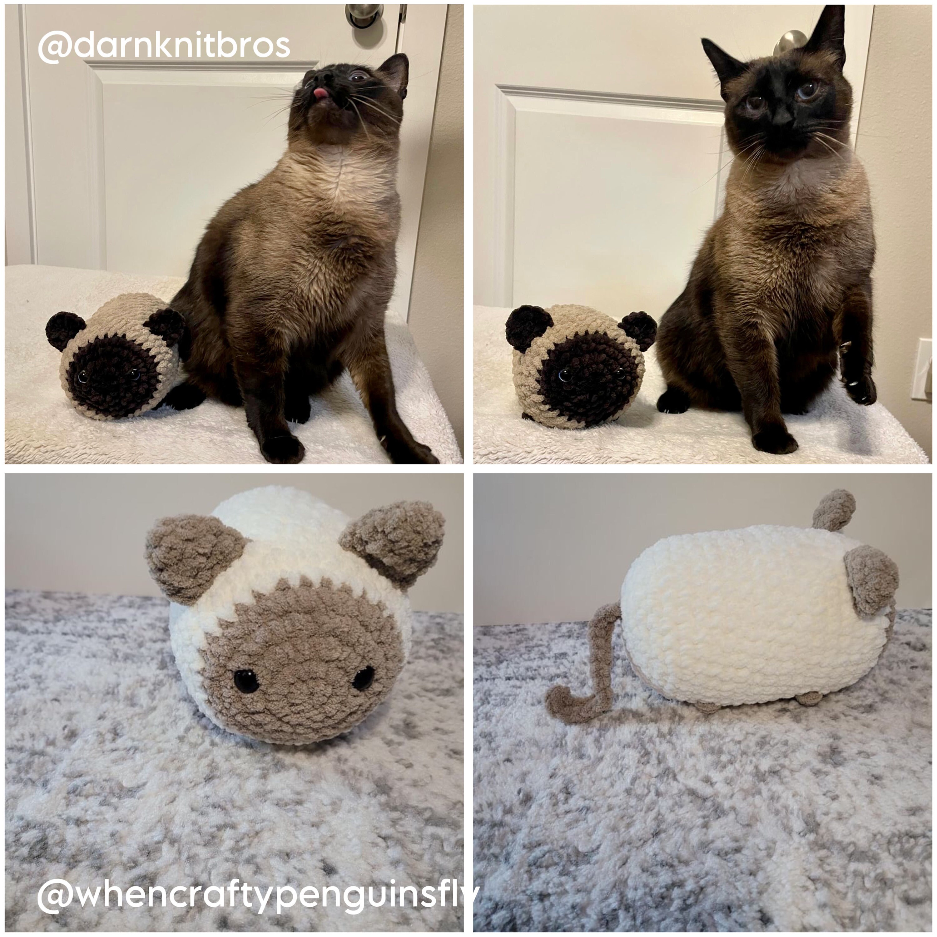 Loaf Cat Crochet Pattern, Siamese Cat Crochet Pattern, Cat Plushie ...