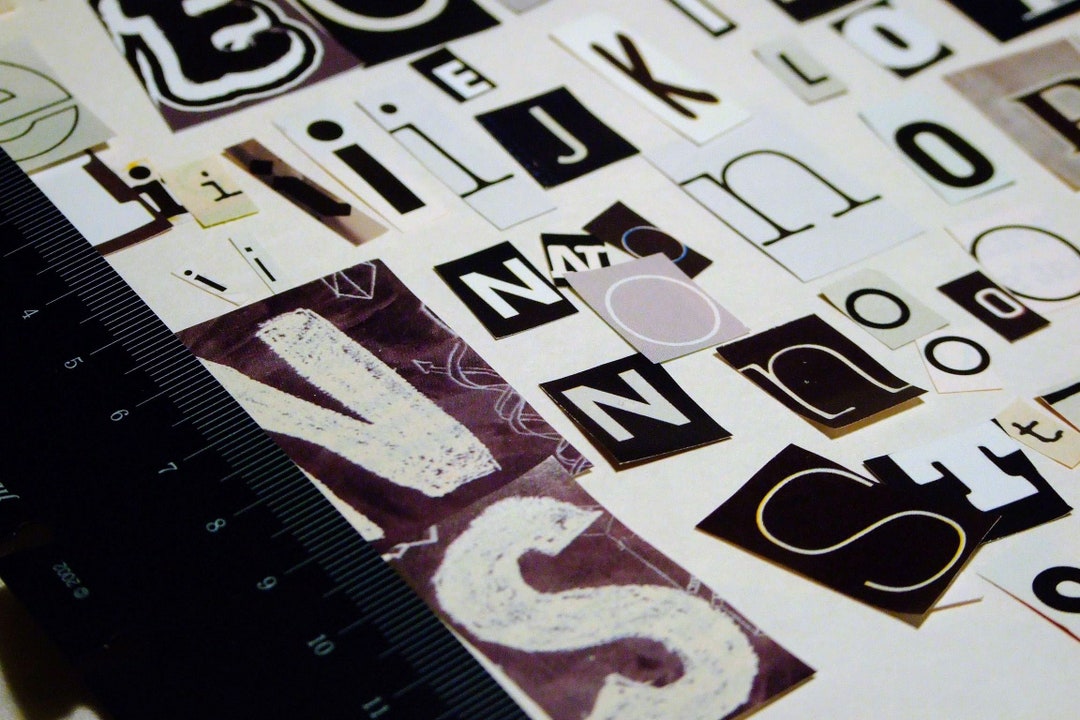 Black and White Snipped up Letters, Scrapbook Supplies, Card Making ...