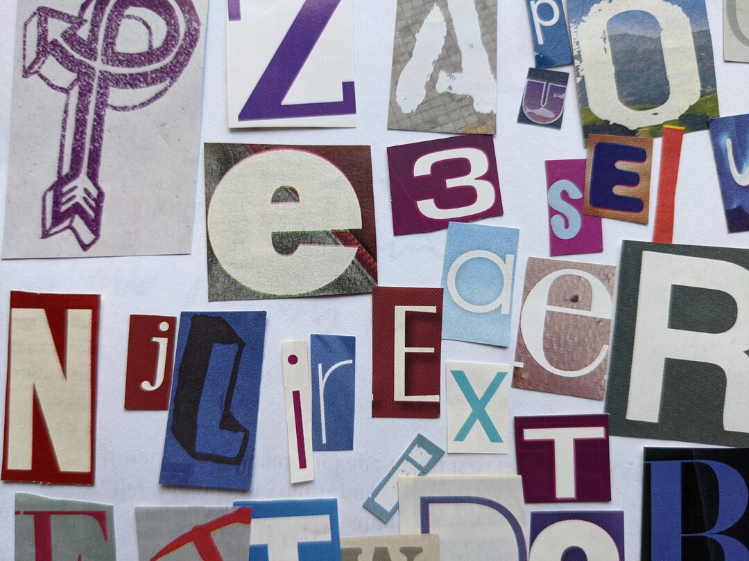 Blue, Red and Purple Snipped up Letters, Scrapbook Supplies, Card ...